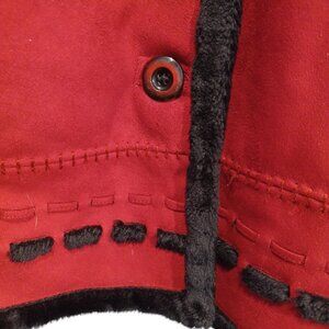 Novelti for Lindor | Jackets & Coats | L Red Faux Suede Plush Warm ...